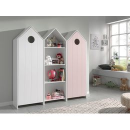 Jugendzimmer-Set Vipack "Casami" Schlafzimmermöbel-Sets bunt (weiß, pink) Baby Komplett-Kinderzimmer