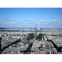 papermoon Fototapete "PARIS-FRANKREICH STADT SKYLINE TOUR EIFFEL KUNST MODE" Tapeten Gr. B/L: 5,00 m x 2,80 m, Bahnen: 10 St., bunt Fototapeten