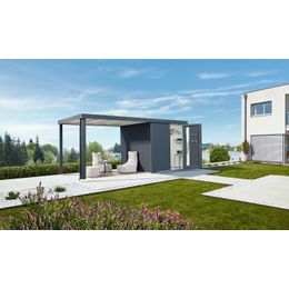 Gerätehaus-Anbaudach BioHort Gartenhaus-Anbaudächer grau (dunkelgrau, metallic) Dächer
