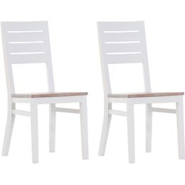 Esszimmerstuhl GUTMANN FACTORY "Tampa" Stühle Gr. B/H/T: 54 cm x 97 cm x 47 cm, 2 St., Massivholz, weiß (weiß, natur, weiß) Küchenstühle
