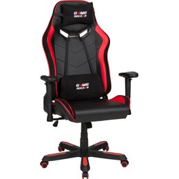 Gaming-Stuhl Duo Collection "Game Rocker G-30 L" Stühle Gr. B/H/T: 72 cm x 138 cm x 72 cm, Kunstleder-Microfaser, Gaming-Chair, schwarz (schwarz, rot, schwarz, rot) Gamingstühle