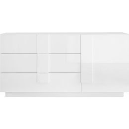 Sideboard Lc "Jupiter Sideboard" Sideboards Gr. B/H/T: 181 cm x 90 cm x 44 cm, 3, weiß (weiß hochglanz lack) Sideboards Breite 181cm mit 3 Schubkästen