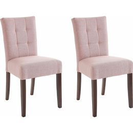 4-Fußstuhl Home Affaire "Talia" Stühle Gr. B/H/T: 48 cm x 92 cm x 60 cm, 2 St., Webstoff, rosa (rosa, buchefarben) 4-Fuß-Stühle