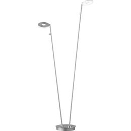 Fischer und Honsel LED Stehlampe FISCHER & HONSEL "Dent" Lampen Gr. 2 flammig, Ø 22 cm Höhe: 22 cm, grau (nickelfarben) LED Standleuchte Stehlampe Standleuchten