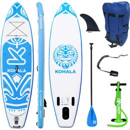 Inflatable SUP-Board KOHALA "Kohala" Wassersportboards Gr. 320 x 81 x 15cm 320 cm, weiß (weiß, blau) Stand Up Paddle
