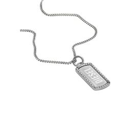 Diesel Kette mit Anhänger Schmuck Edelstahl Halsschmuck Panzerkette DOG TAG, silberfarben