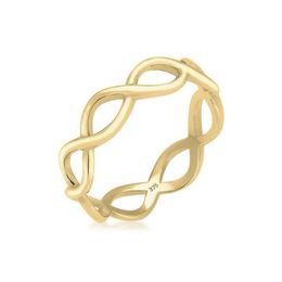 Elli Premium Fingerring Infinity Trend 375 Gelbgold, goldfarben