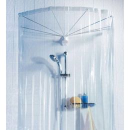 Spirella Duschschirm Ombrella, inklusive Duschvorhang mit acht Ösen, Länge 170 cm, weiß