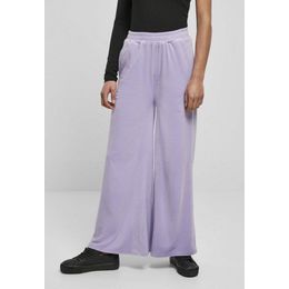Urban Classics Stoffhose Damen Ladies High Waist Straight Velvet Sweatpants (1-tlg), lila