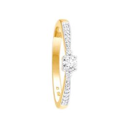 Firetti Diamantring Schmuck Geschenk Gold 585 Damenring Goldring Diamant, mit Brillanten, gelb|goldfarben