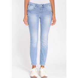 Gang Skinny-fit-Jeans 94NELE X-CROPPED mit seitlichen Dreieckseinsätzen für eine tolle Silhouette, blau