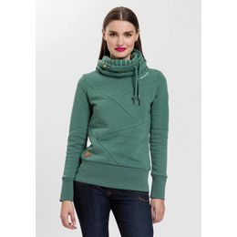 Ragwear Sweater VIOLLA mit hohem Stehkragen, grün