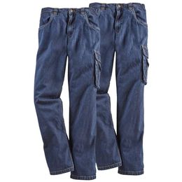 Northern Country Arbeitshose Jeans Worker (2-tlg., 2er-Pack, aus 100% Baumwolle) Arbeitjeans mit dehnbarem Bund mit 8 praktischen Taschen, blau