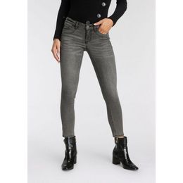 Arizona Skinny-fit-Jeans mit Keileinsätzen Low Waist, grau