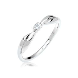 Elli DIAMONDS Verlobungsring Schleife Verlobung Diamant 0.03 ct. 925 Silber, weiß