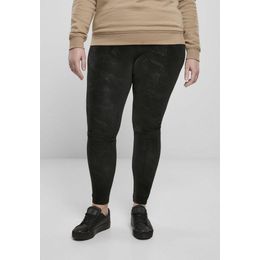 Urban Classics Leggings Damen Ladies Washed Faux Leather Pants (1-tlg), schwarz