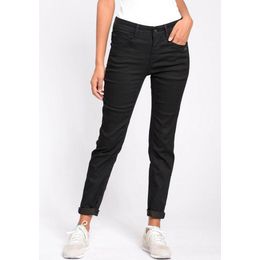 Gang 5-Pocket-Jeans 94Amelie mit schrägen tief sitzenden Gesäßtaschen, schwarz
