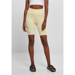 Urban Classics Stoffhose Damen Ladies High Waist Tech Mesh Cycle Shorts (1-tlg), gelb