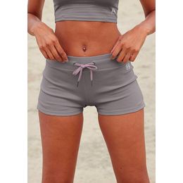 active by Lascana LASCANA ACTIVE Shorts mit kleinen Seitenschlitzen, grau