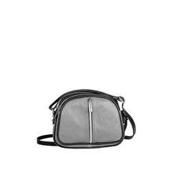 Umhängetasche Collezione Alessandro "Ideal" Gr. B/H/T: 20 cm x 16 cm x 9 cm one size, grau Damen Taschen Handtaschen aus Leder, mit drei Hauptfächern