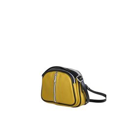 Umhängetasche Collezione Alessandro "Ideal" Gr. B/H/T: 20 cm x 16 cm x 9 cm one size, gelb (senf) Damen Taschen Handtaschen aus Leder, mit drei Hauptfächern