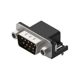 W&Uuml;RTH ELEKTRONIK W&uuml;rth Elektronik D-Sub-Steckverbinder mit Sechskantschraube, 10,3 mm, gewinkelt, Stecker, DE-9, Printstifte, Schwarz - 618009231421