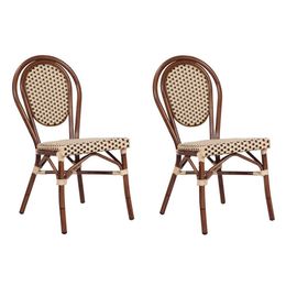 pemora Gartenstuhl Bistrostuhl Terrassenstuhl Outdoor-Stuhl 2-er Set BAMBU