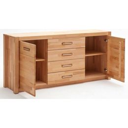 bv-vertrieb Standvitrine Vitrine Kernbuche Anrichte Highboard Sideboard