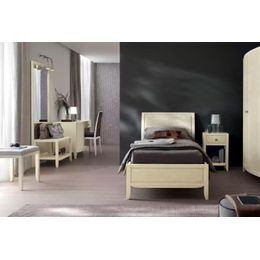 JVmoebel Schlafzimmer-Set Luxus Komplett Schlafzimmer Set Beige Schreibtisch Bett Nachttisch Neu