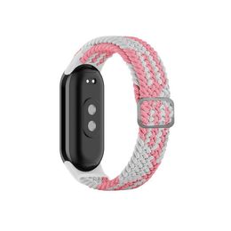 Wigento Smartwatch-Armband Für Xiaomi Mi Band 8 Elastisches Design Sport gewebtes Nylon Band