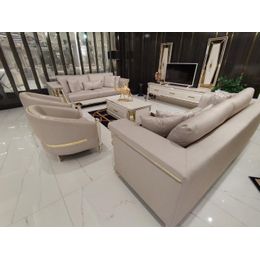 JVmoebel Wohnzimmer-Set Modern Sofagarnitur 3+3+1+1 Sitzer + Couchtisch Sofa Sessel Luxus Set