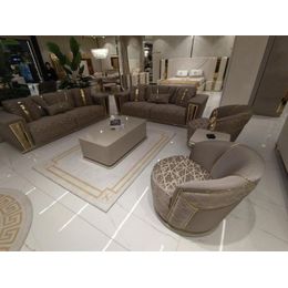 JVmoebel Wohnzimmer-Set Sofagarnitur Set Komplett Modern 3+3+1+1 Sitzer + Couchtisch Textil