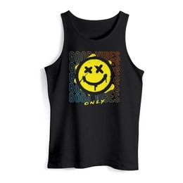 Neverless Tanktop Herren Tank-Top Smiling Face Good Vibes Print Aufdruck Bedruckt Teachw mit Print