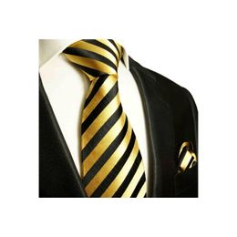 Paul Malone Krawatte Moderne Herren Seidenkrawatte und Tuch gestreift 100% Seide (Set