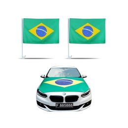Sonia Originelli Fahne Auto-Fan-Paket Brasilien Brasil Außenspiegel Magnet Motorhaubenüberzu