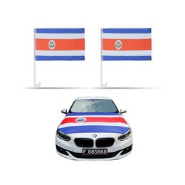Sonia Originelli Fahne Auto-Fan-Paket Costa-Rica Flaggen Außenspiegel Motorhaubenüberzug