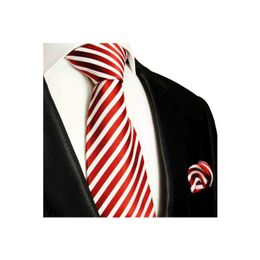 Paul Malone Krawatte Moderne Herren Seidenkrawatte und Tuch gestreift 100% Seide (Set