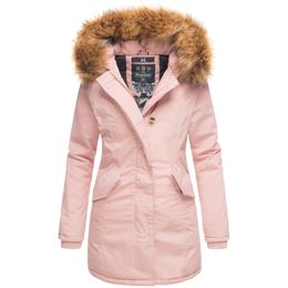 Marikoo Damen edler Wintermantel Parka mit Kunstfellkapuze Karmaa Princess