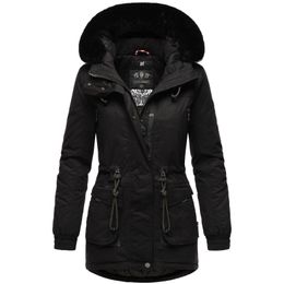 Navahoo Damen Sportlicher Wintermantel Baumwoll-Parka mit Kapuze Olessaa