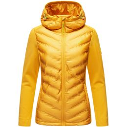 Navahoo Damen Stylische Outdoorjacke &Uuml;bergangsjacke mit Kapuze Nimm-Mich-Mit