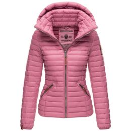 Marikoo Damen Stylische Steppjacke Übergangsjacke mit abnehmbarer Kapuze Löwenbaby