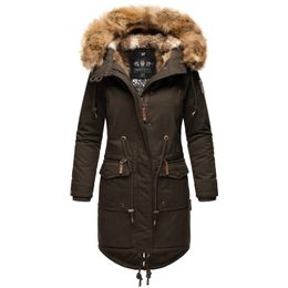 Navahoo Damen Warmer Wintermantel Winter Baumwollparka mit Kunstfell Rosinchen