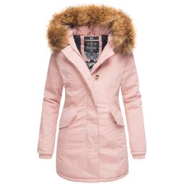 Marikoo Damen edler Wintermantel Parka mit Kunstfellkapuze Karmaa Princess