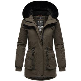 Navahoo Damen Sportlicher Wintermantel Baumwoll-Parka mit Kapuze Olessaa