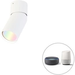 Qazqa - Smart Spot weiß verstellbar inkl. WiFi GU10 - Falo - Weiß
