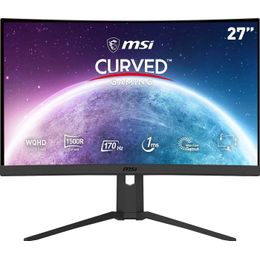 MSI Optix G27CQ4P E2 Curved-Gaming-LED-Monitor (69 cm/27 ", 2560 x 1440 px, WQHD, 1 ms Reaktionszeit, 170 Hz, VA LCD, höhenverstellbar, 3 Jahre Herstellergarantie), schwarz