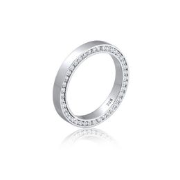 Elli Premium Fingerring Bandring Zirkonia Funkelnd Geo 925 Silber Joli, silberfarben