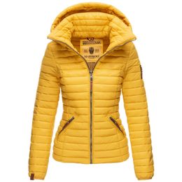 Marikoo Damen Stylische Steppjacke Übergangsjacke mit abnehmbarer Kapuze Löwenbaby