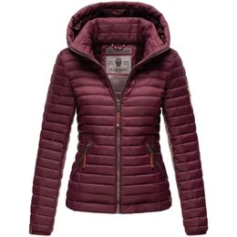 Marikoo Damen Stylische Steppjacke Übergangsjacke mit abnehmbarer Kapuze Löwenbaby