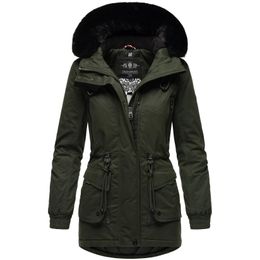 Navahoo Damen Sportlicher Wintermantel Baumwoll-Parka mit Kapuze Olessaa